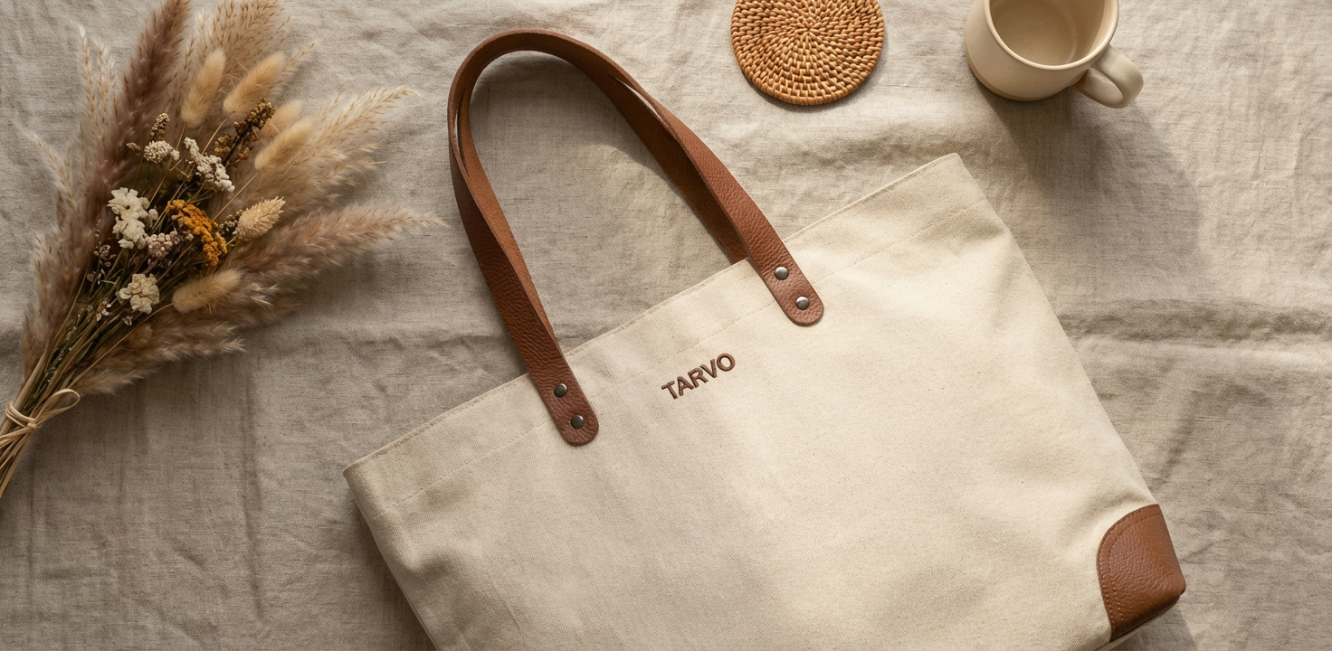 TARVO® | Premium Kanvas Tote Çanta & Zamansız Şıklık – Tarvo